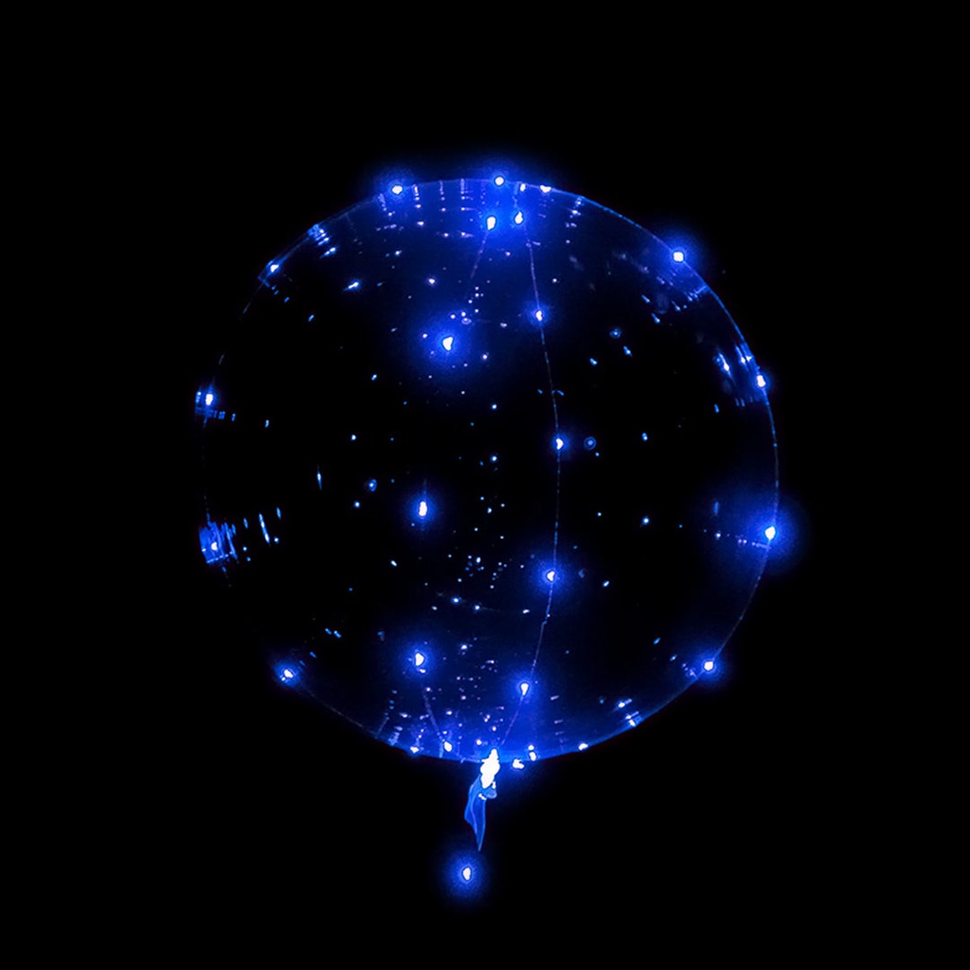 Blue LED Balloon, 24 Inch Clear Balloon With 197 Inch Blue LED Lights ...