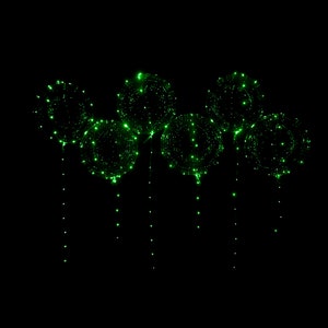 Green LED Balloons, Large 24 Inch Clear Balloons With 197 Inch Green ...