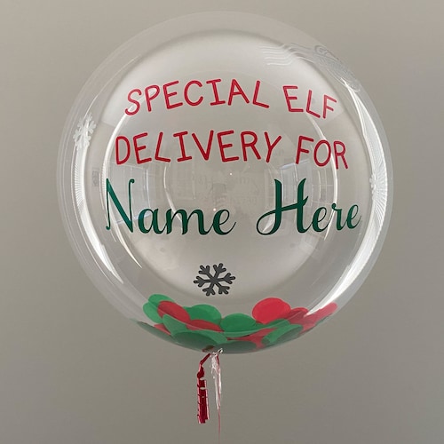Elf Personalized Balloon Elf Special Delivery Balloon | Etsy