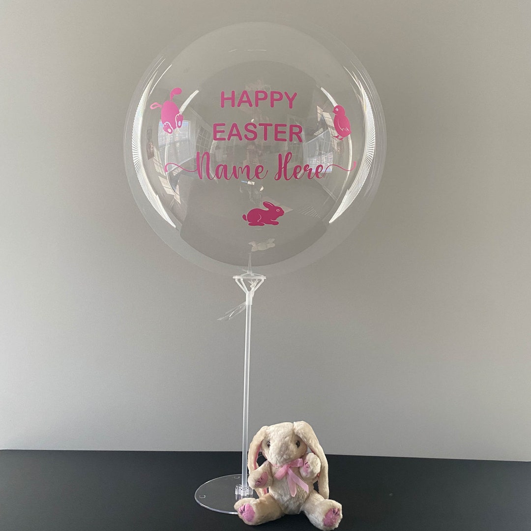 Easter Balloon and Bunny Rabbit, Easter Gift, Balloon With Stand for ...