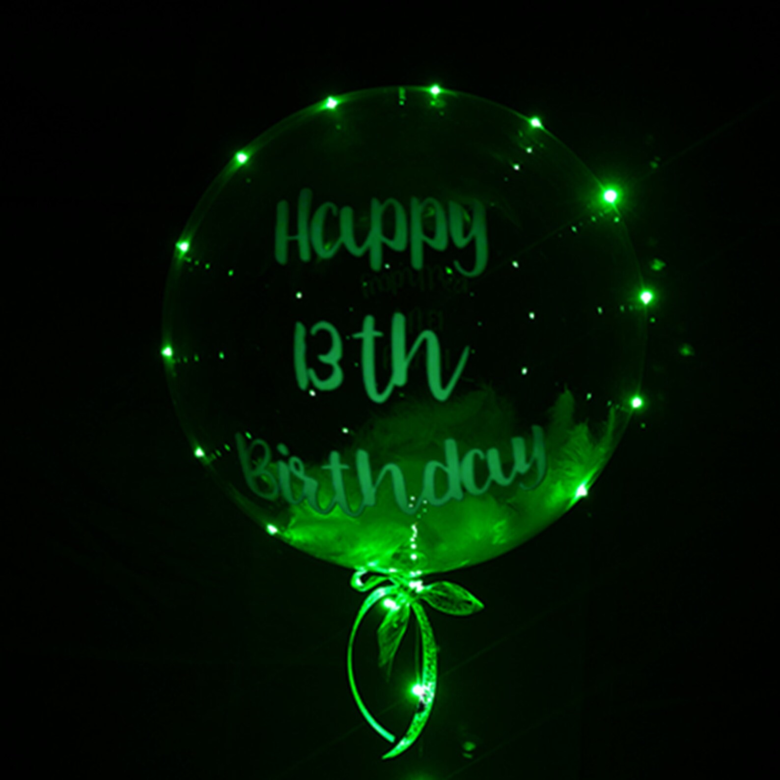 Green LED Balloon, 18 Inch Clear Balloon, Green LED Lights, Custom ...