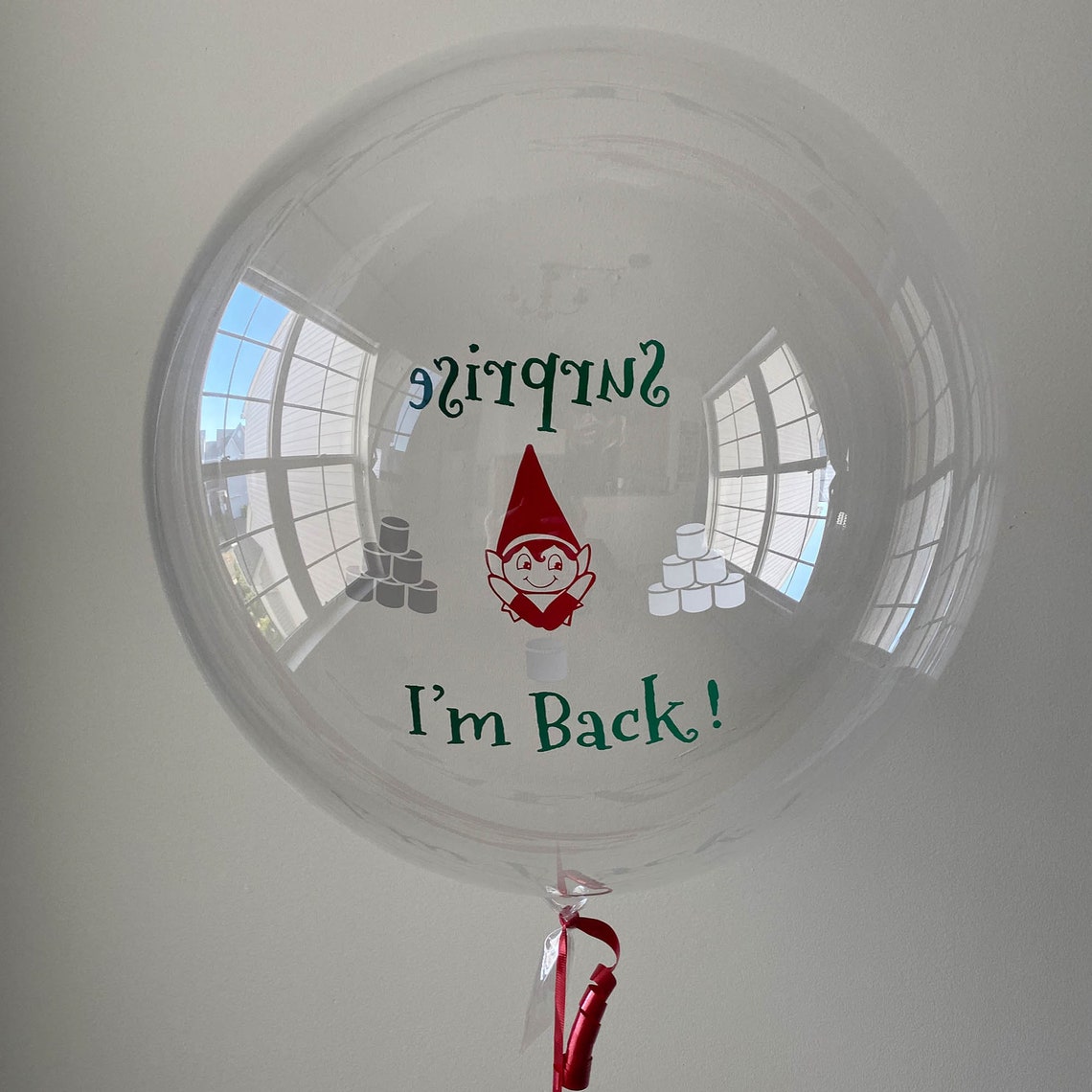 Elf Balloon Elf Surprise I'm Back Balloon Elf Decor | Etsy