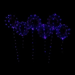 Purple LED Balloons, Large 24 Inch Clear Balloons With 197 Inch Purple ...