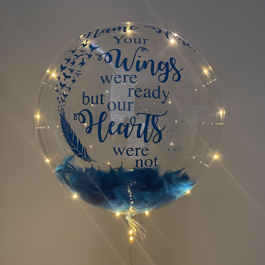 Custom Memorial Balloon, in Memory of Balloon, Your Wings Were Ready ...