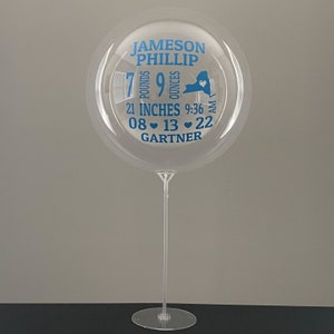 Baby Birth Announcement, Newborn Baby Stat Balloon, Custom Balloon ...