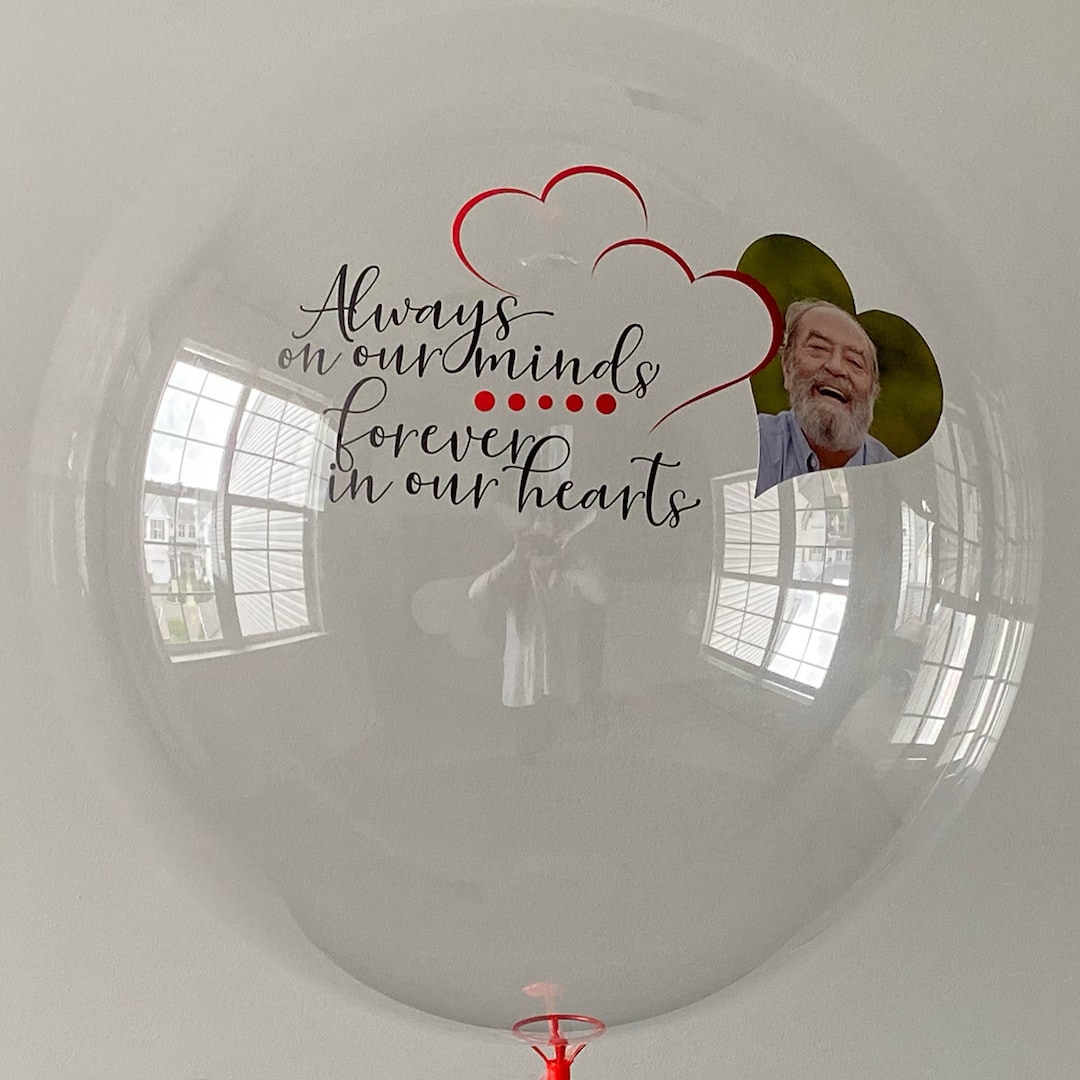 Memorial Balloon, Custom Photo Memorial Balloon, Balloon With Stand ...