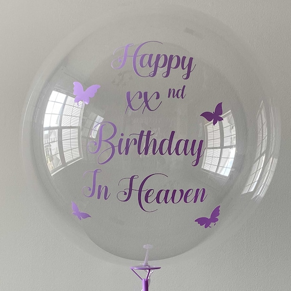 Memorial Balloon Happy Birthday in Heaven Custom Memorial | Etsy