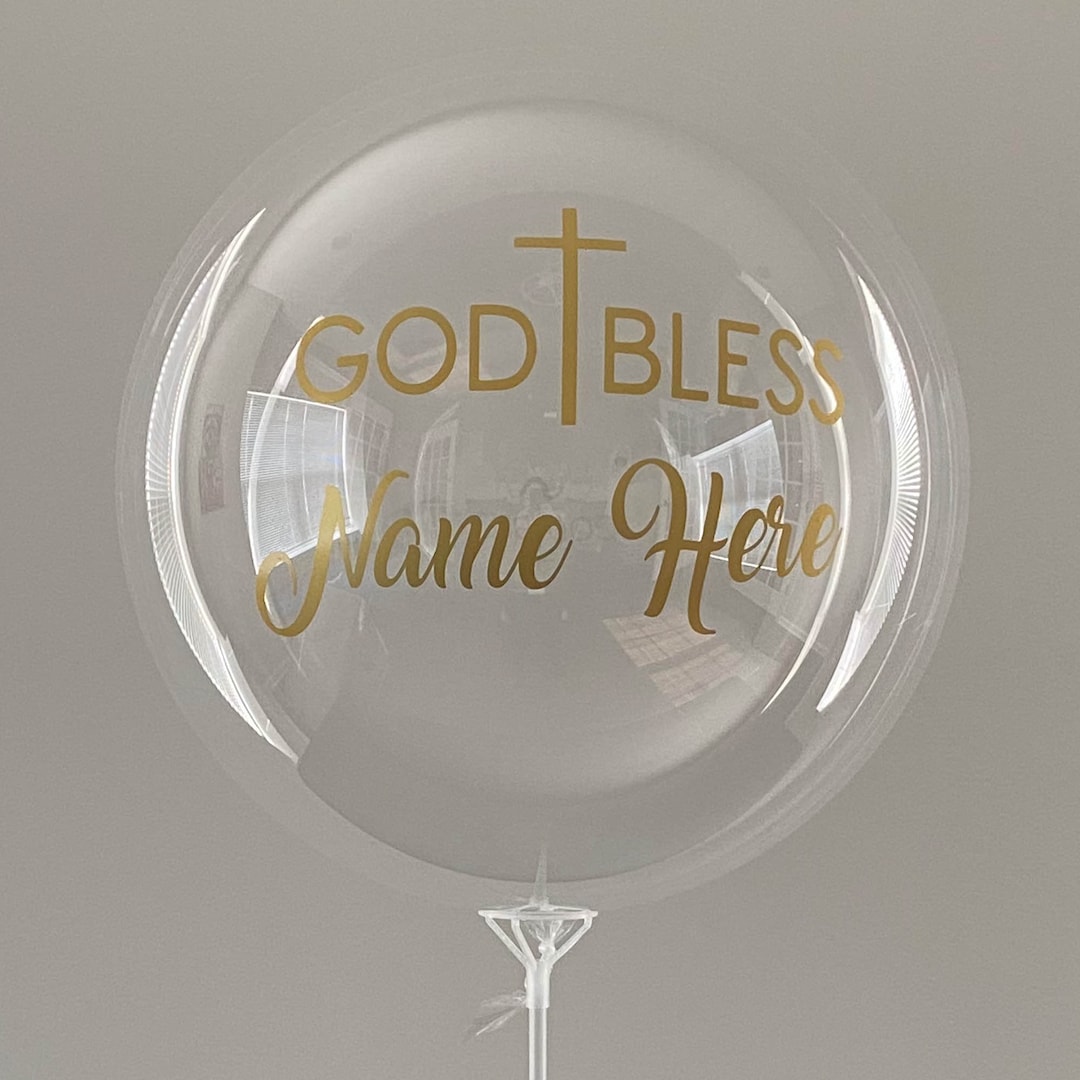 God Bless Balloon, Baptism Balloon, Confirmation Balloon, Christening ...