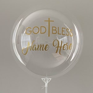 God Bless Balloon, Baptism Balloon, Confirmation Balloon, Christening ...
