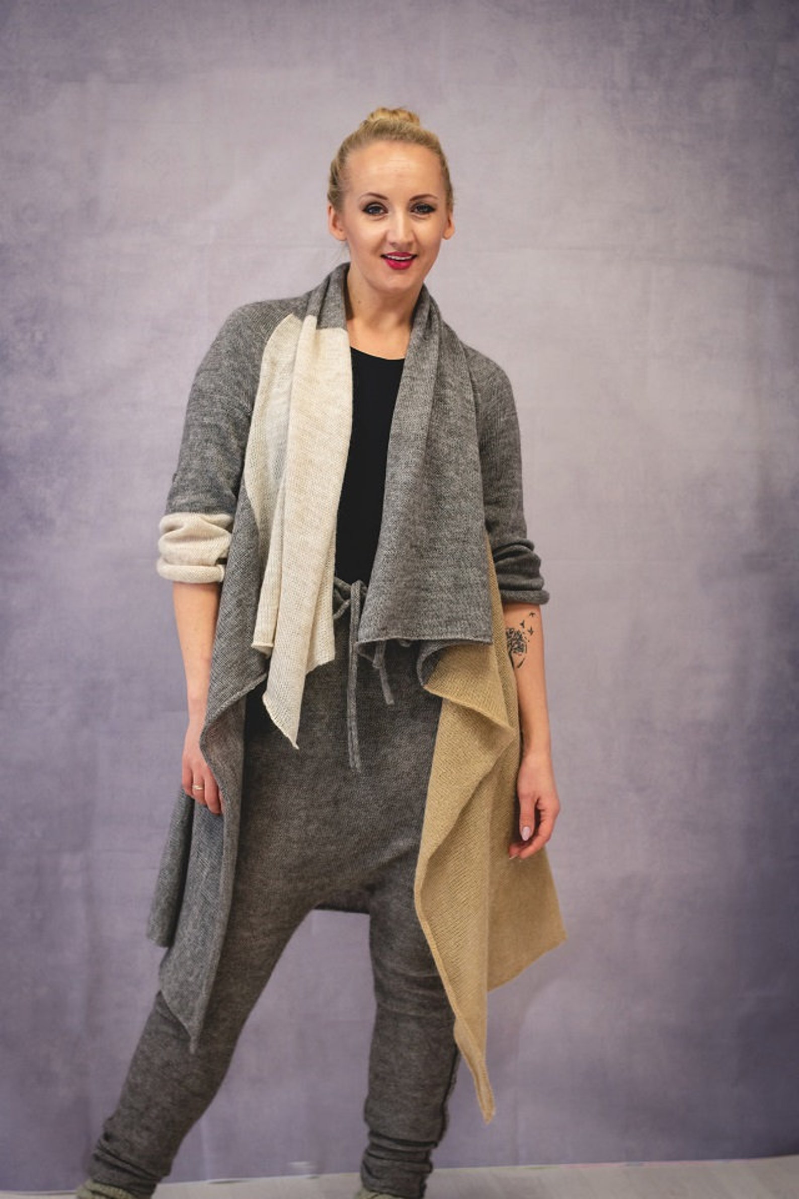 Three Colors Cardigan, Over Sized Cardigan, Two Length Cardigan ...