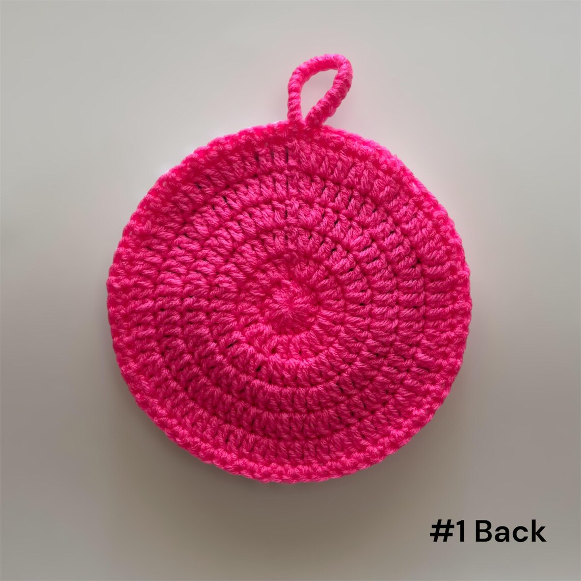 Handmade Round Double-layer Crochet Hot Pad 7x5 Durable Pot Holder Pink ...