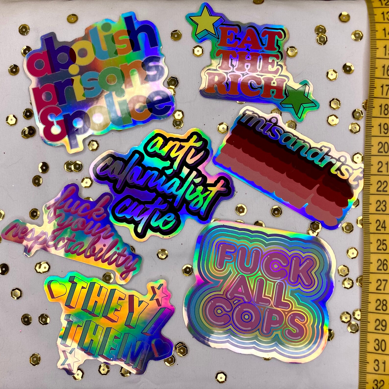 Holographic Eat the Rich Sticker - Etsy