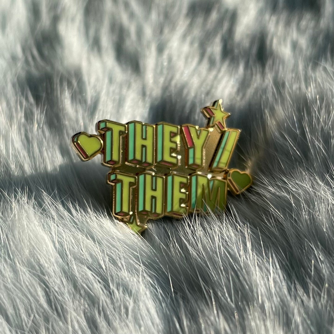 Hard Enamel Cute Pin They Them 1 Inch Nonbinary Pronouns - Etsy