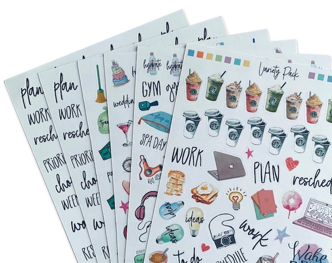 Variety Sticker Pack Cute Sticker Pack Mini Clear Stickers - Etsy
