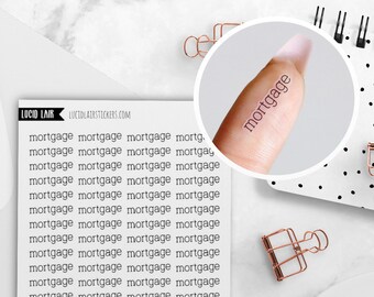 House Stickers Rent Due Planner Stickers Clear Mortgage - Etsy