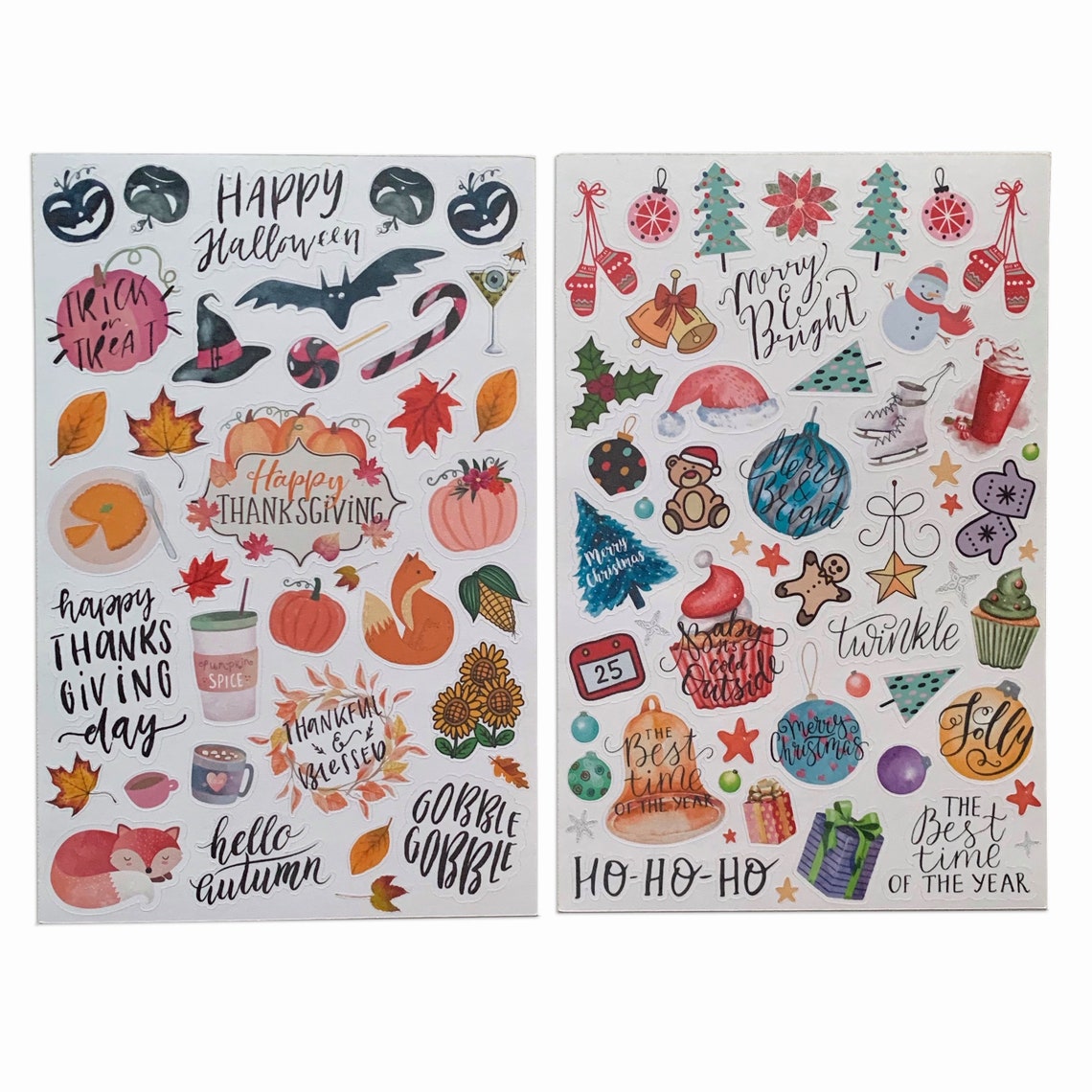 Holiday Variety Sticker Pack Cute Sticker Pack Variety - Etsy