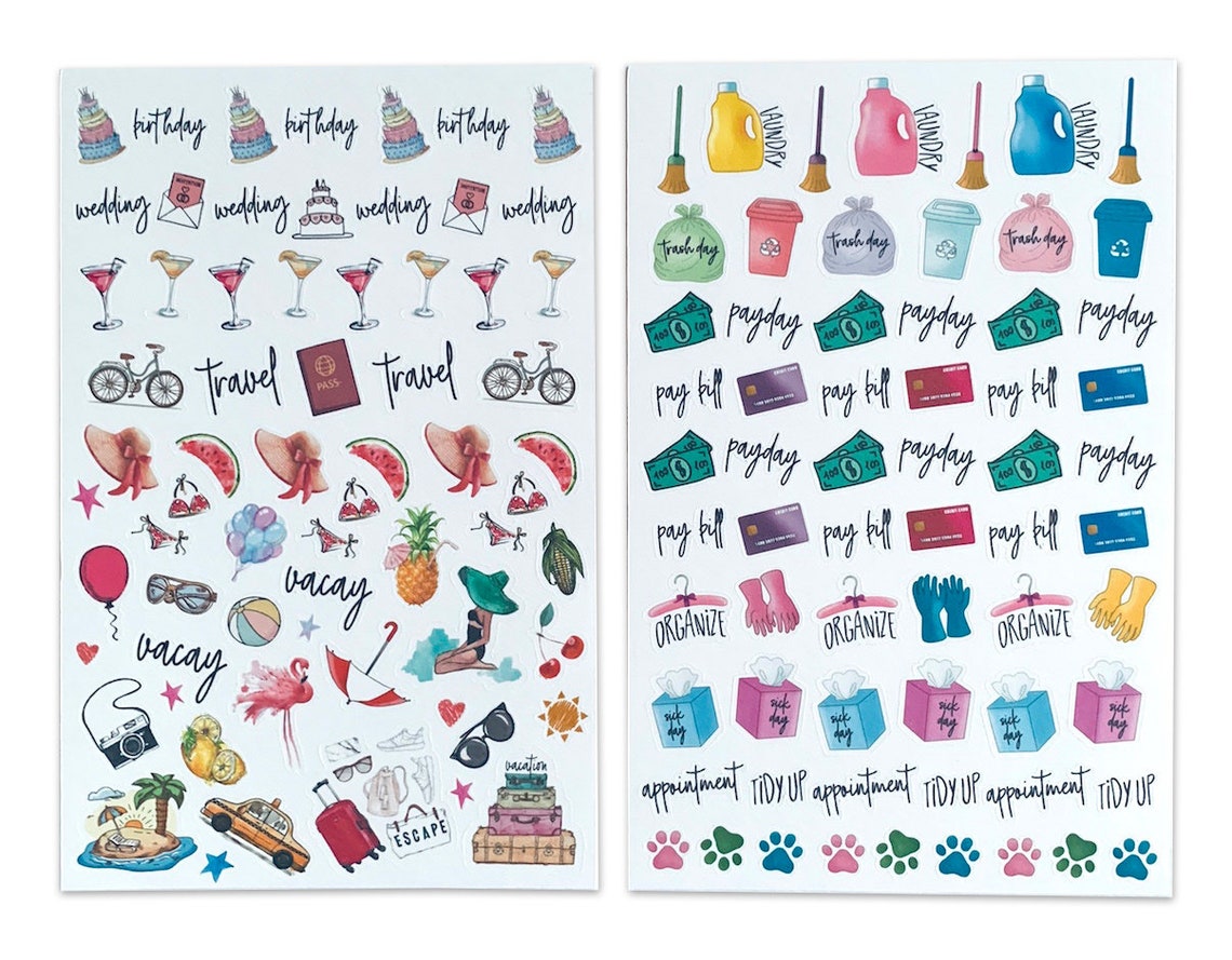 Variety Sticker Pack Cute Sticker Pack Mini Clear Stickers - Etsy