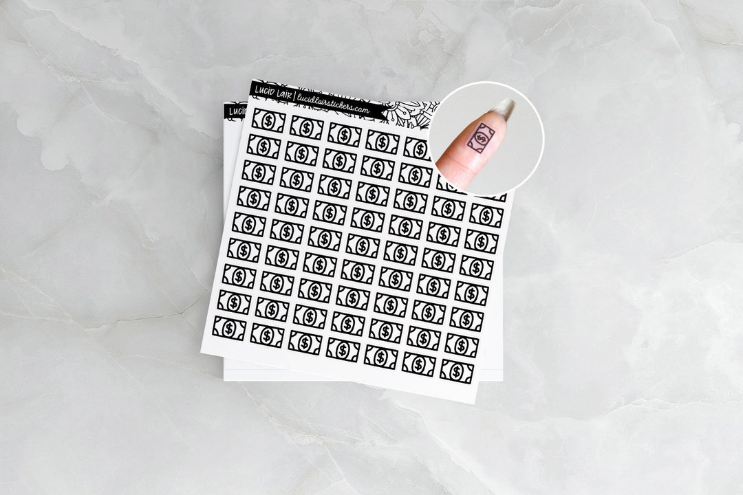 Dollar Bill Stickers Clear Stickers Money Stickers Pay Day - Etsy