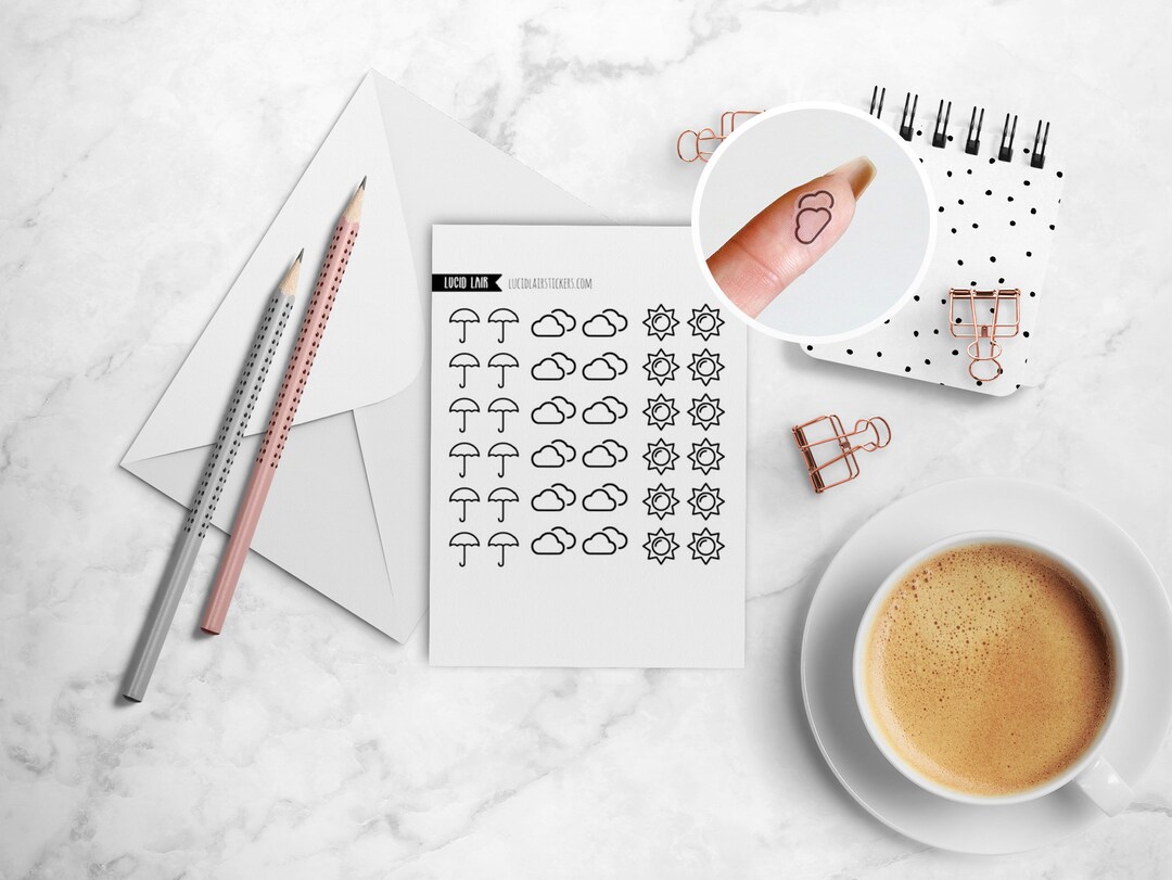 Weather Stickers Clear Stickers, Bullet Points, Sun Stickers, Cloud ...