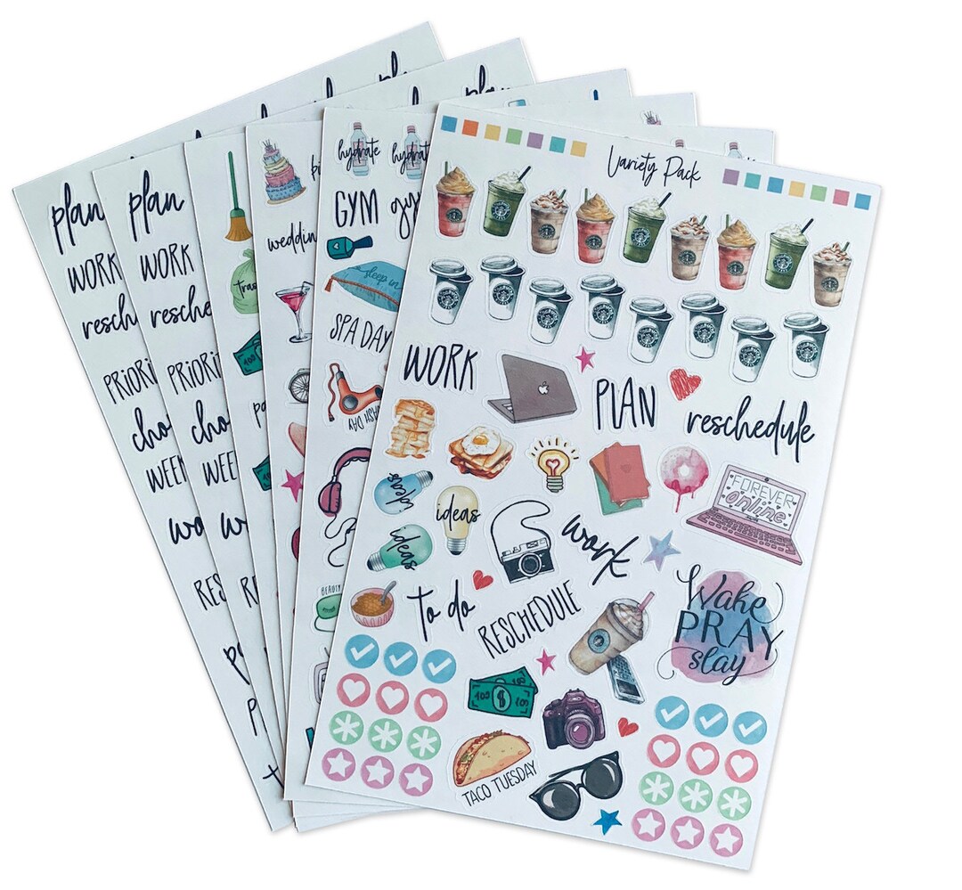 Variety Sticker Pack | Cute Sticker Pack, Mini Clear Stickers, Variety ...