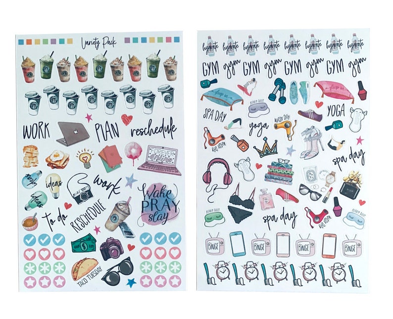 Variety Sticker Pack Cute Sticker Pack Mini Clear Stickers - Etsy