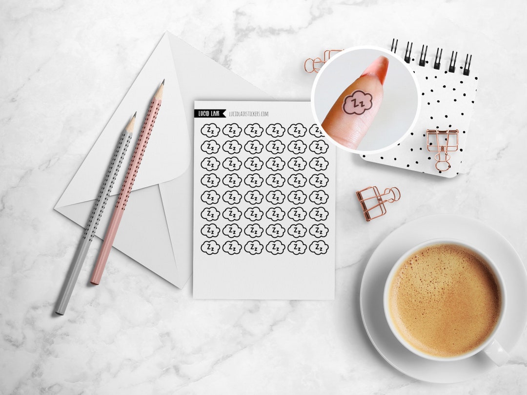 Sleepy Stickers Clear Stickers, Bullet Points, Sleep Tracker, Healthy ...
