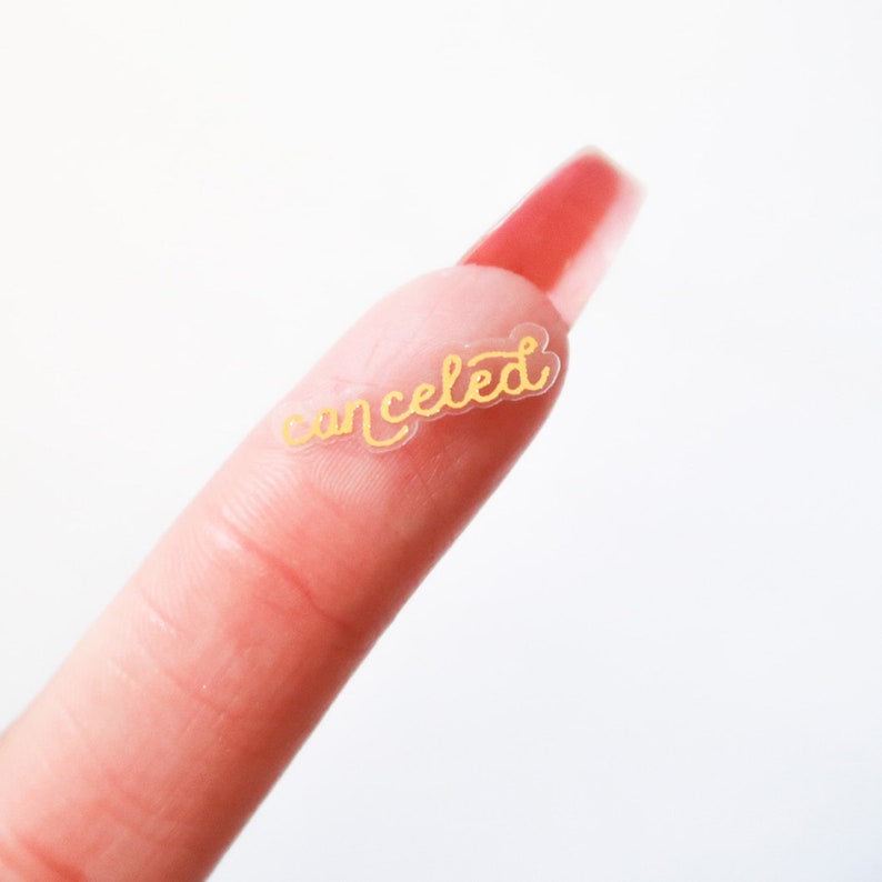 Clear Canceled Stickers | Calligraphy Stickers, Work Stickers, Mini ...