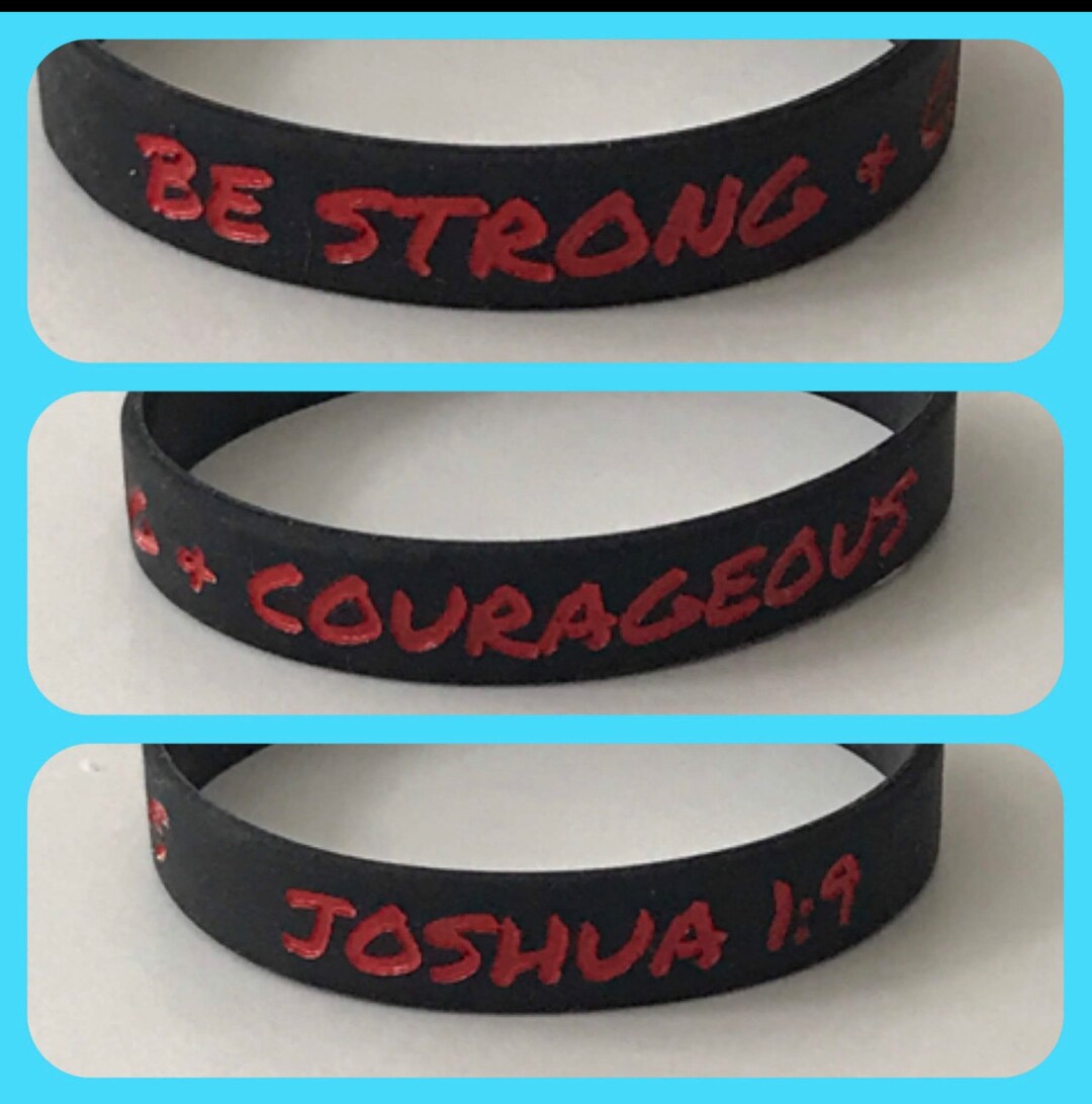 JOSHUA 1:9 - Be Strong and Courageous - CHRISTIAN WRISTBAND - Jesus God ...