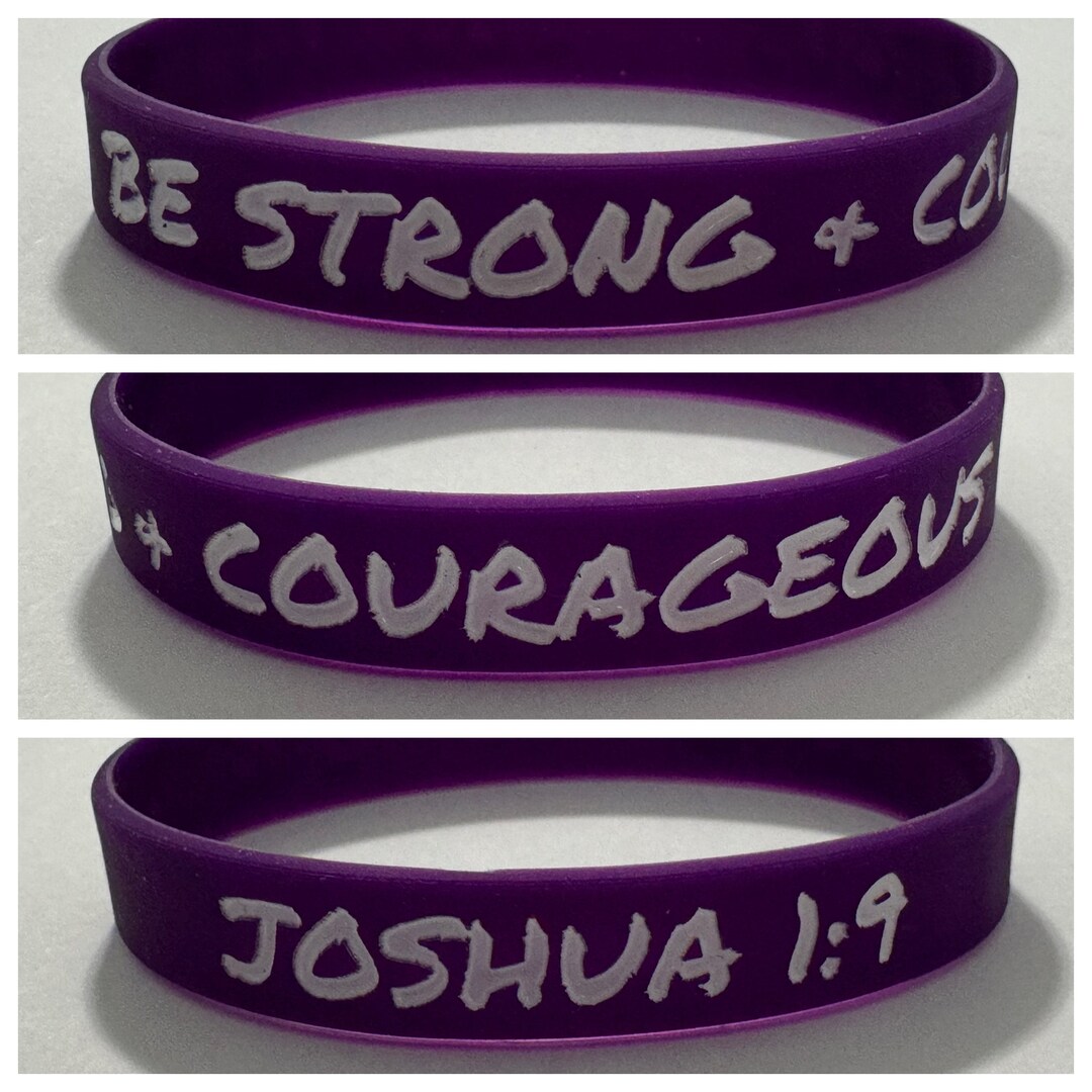 JOSHUA 1:9 - Be Strong and Courageous - CHRISTIAN WRISTBAND - Jesus God ...