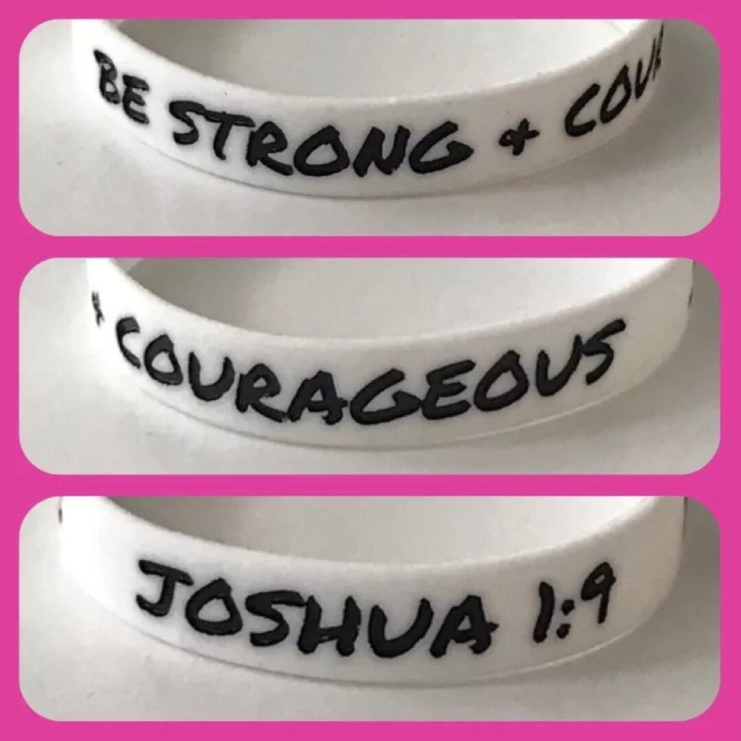 JOSHUA 1:9 - Be Strong and Courageous - CHRISTIAN WRISTBAND - Jesus God ...