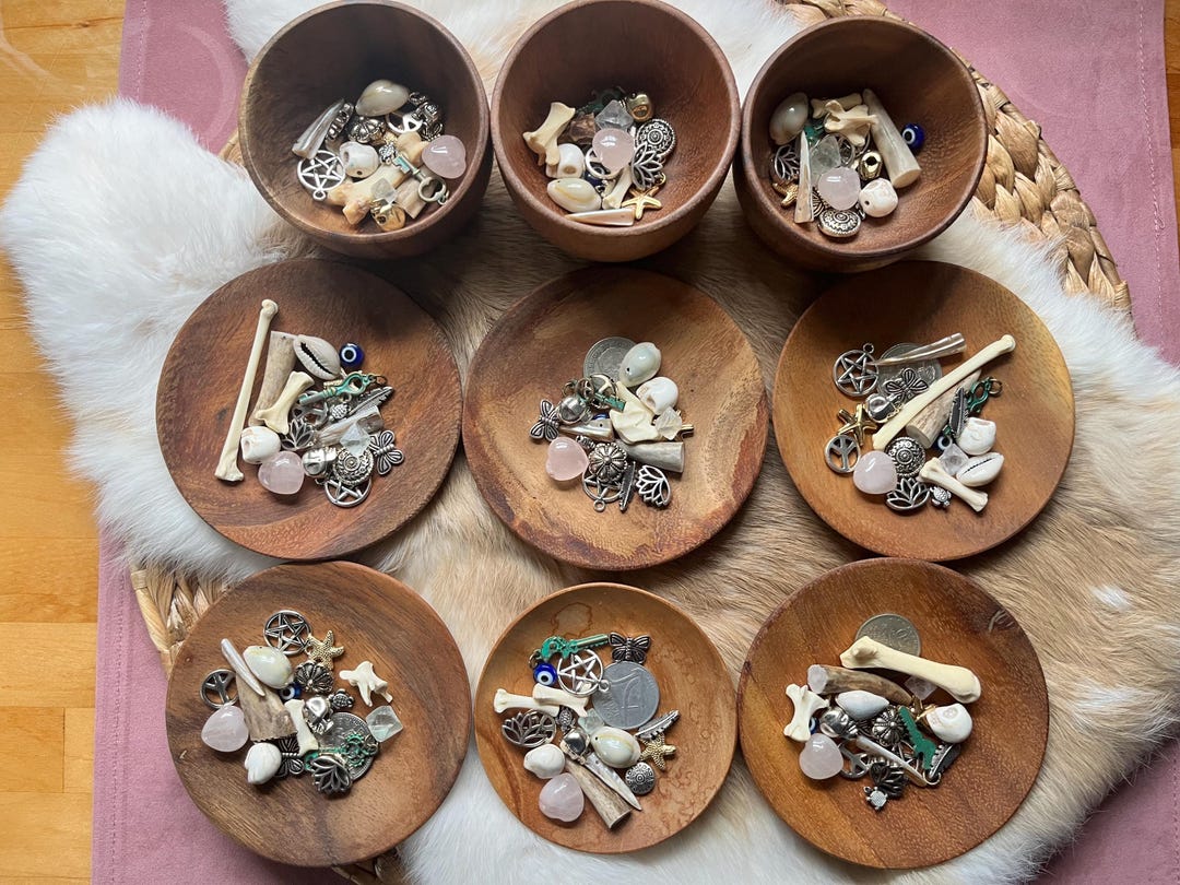 Bone Throwing Set / Crystals / Animal Bones / Sea Shells / Witchy ...