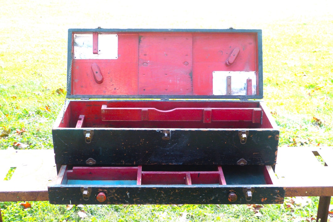 Vintage Hand Made Wooden Carpenters Distressed Tool Box/chest - Etsy