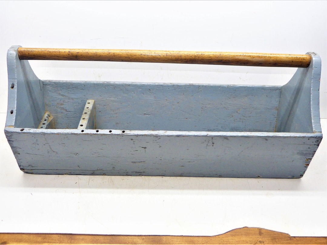 Primitive 30” Wooden Shipwright’s Tool Caddy, Tote, Organizer ...