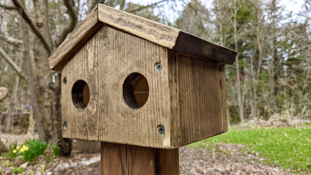 Winter Birdhouse - Roost Box - Mini Birdhouse - Bird Perch - Chickadee ...