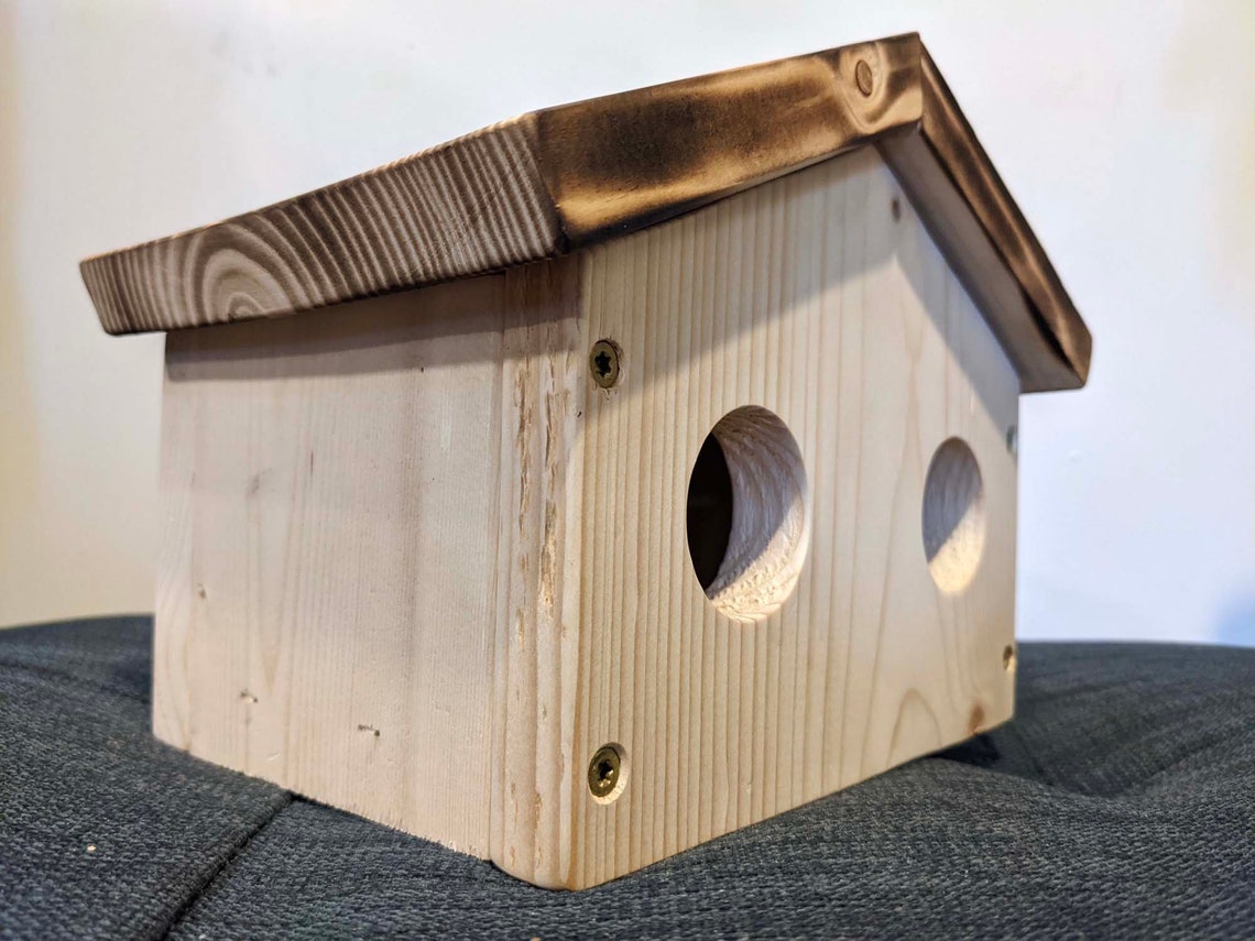 Winter Birdhouse Roost Box Mini Birdhouse Bird Perch Chickadee Mounted ...