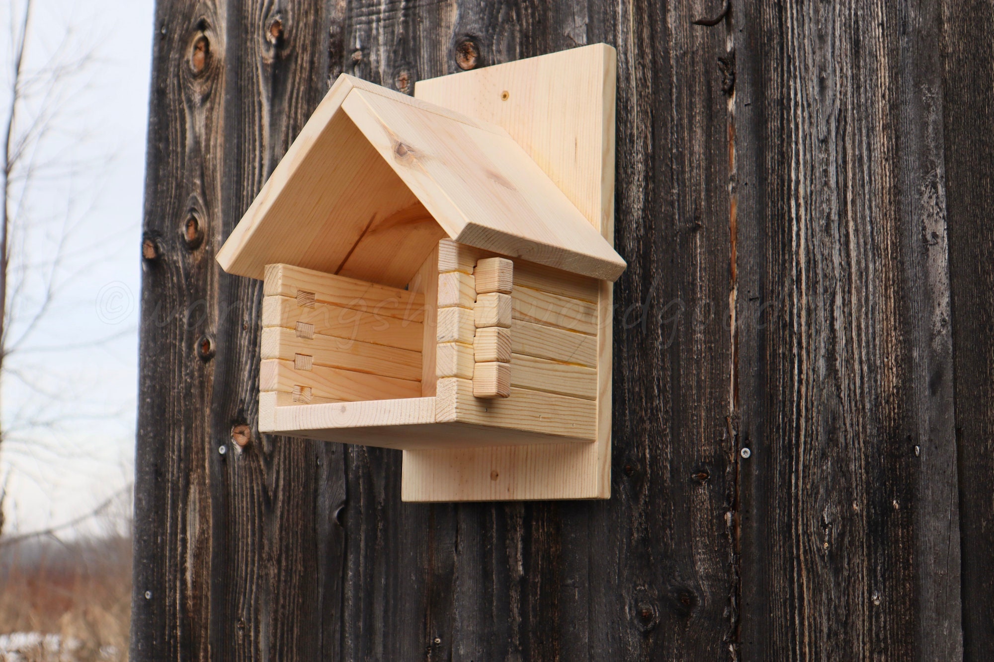Robin Nest Box Cabin Style Nest Shelf Cabin Birdhouse Birdhouse for ...