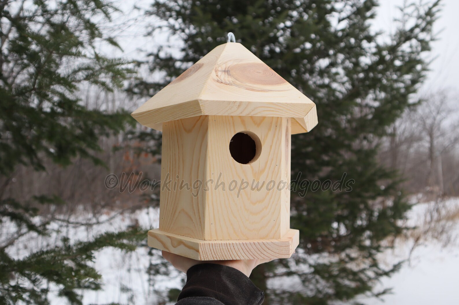 Hexagon Birdhouse Hanging Bird Nest Chickadee Birdhouse Wren House ...