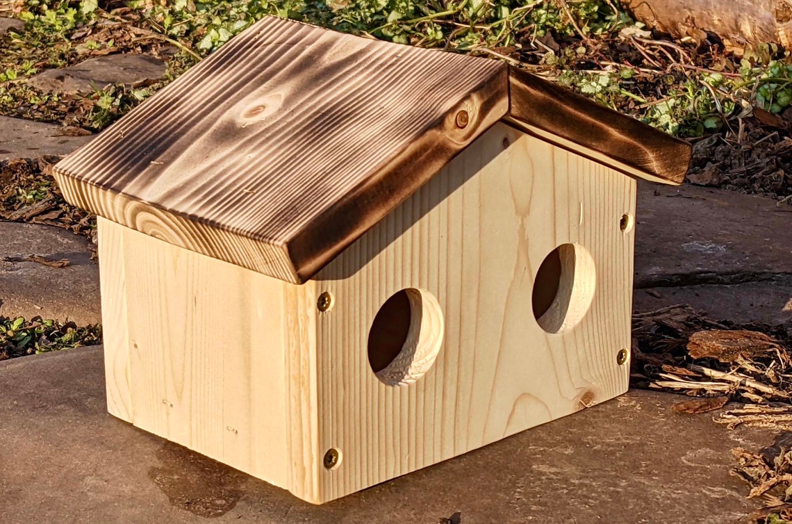 Winter Birdhouse Roost Box Mini Birdhouse Bird Perch Chickadee Mounted ...