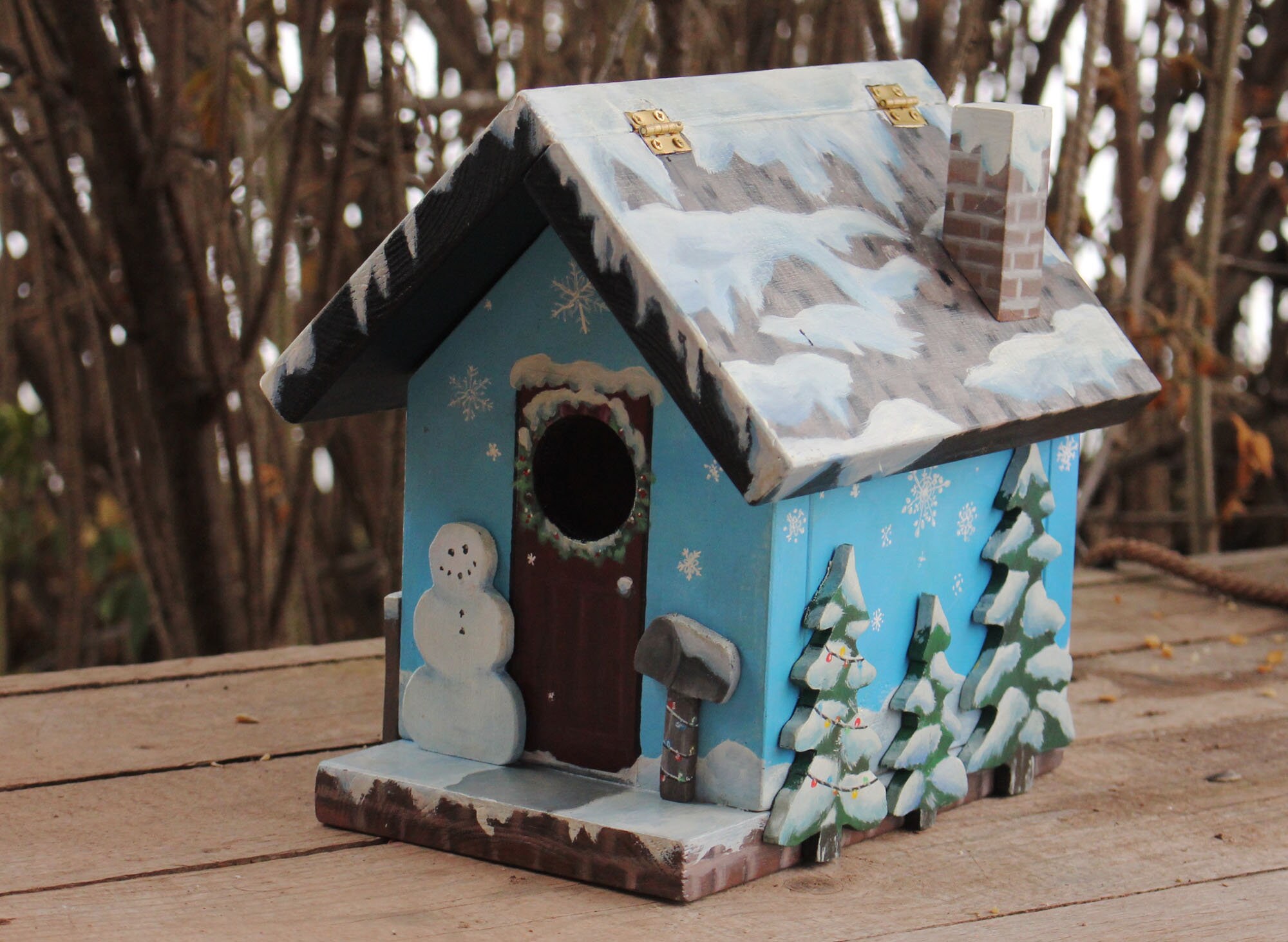 Outdoor Christmas Birdhouse-christmas Birdhouse Ornament-one of A Kind ...