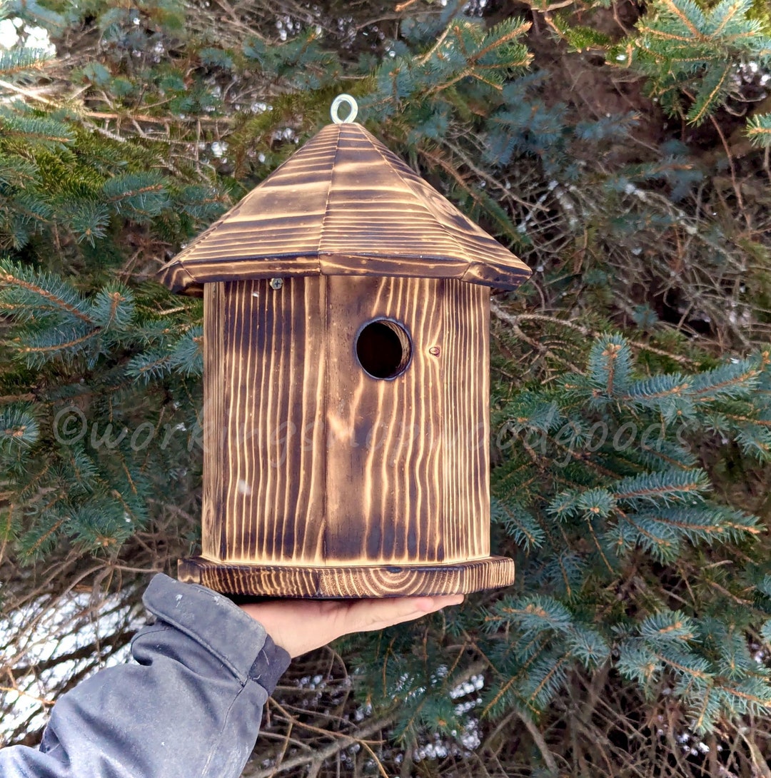 Octagon Birdhouse - Hanging Birdhouse for Chickadee - Wren House ...