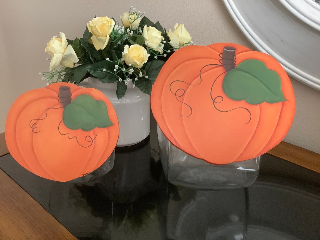 Pumpkin Candy Jar Lid, Fits a 43 Oz Hobby Lobby Lid, Pumpkin Cookie Jar ...