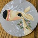 Reindeer Christmas Ornament, Tole Painted on a 4 Inch Round Wooden Disc ...