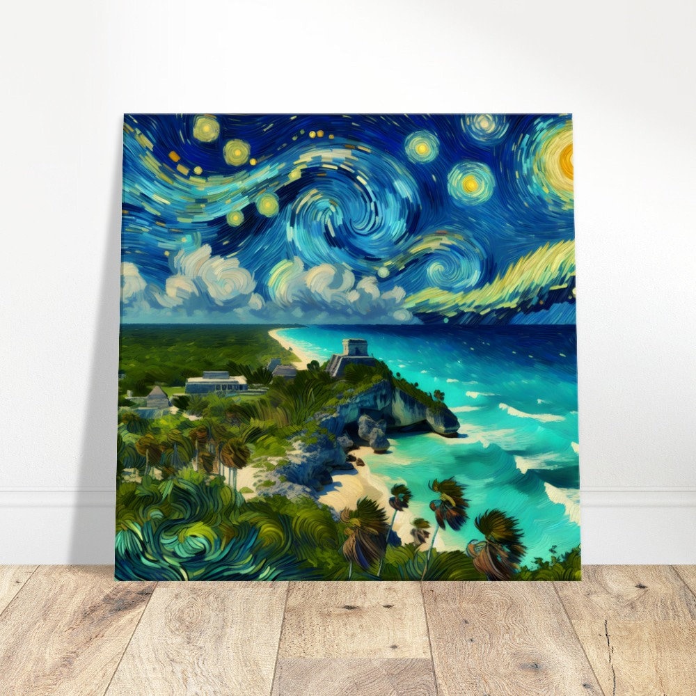 Tulum Temple Tranquility Oil Painting Canvas Print Impressionism Living ...