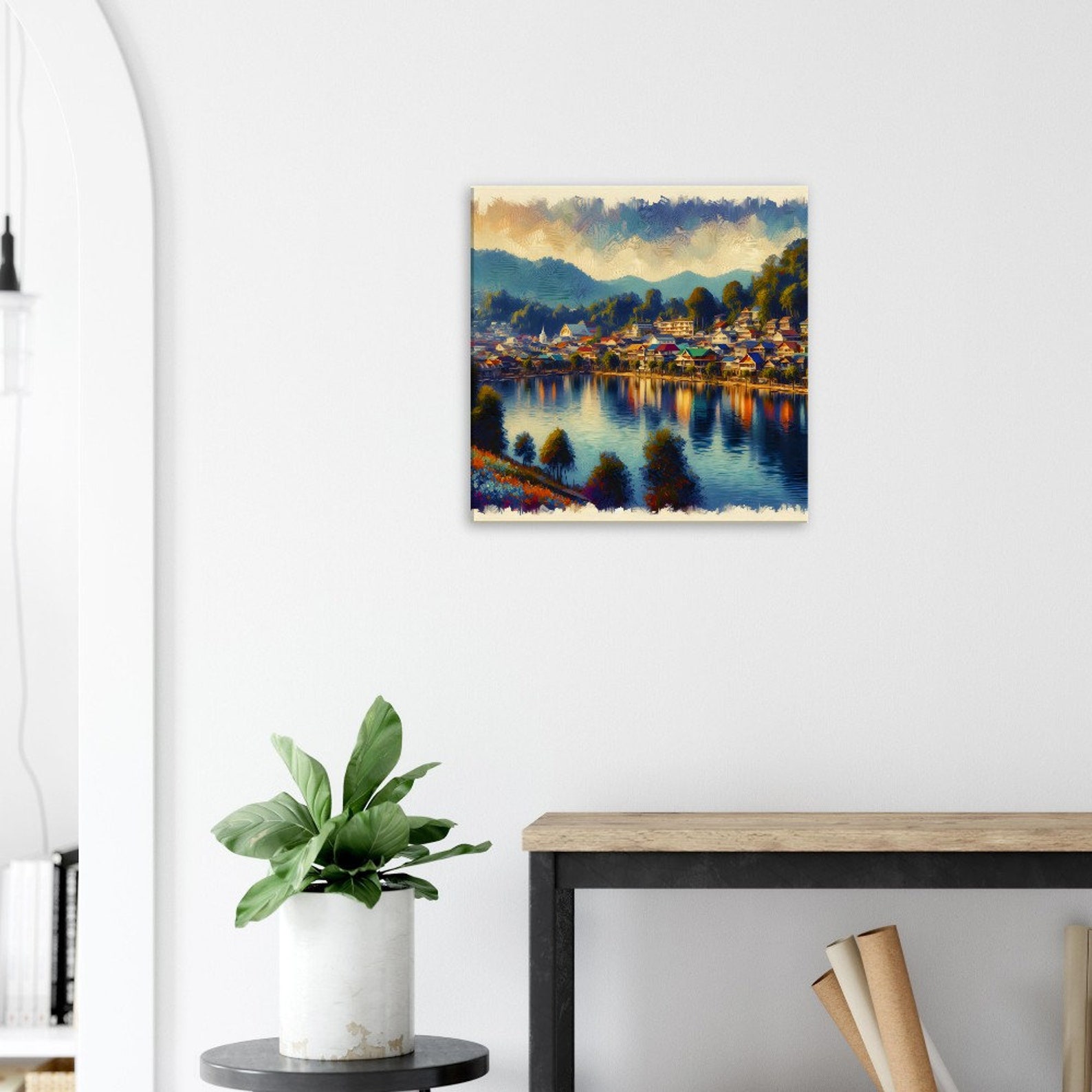 Mae Hong Son Bliss Oil Painting Canvas Print Impressionism Living Room ...
