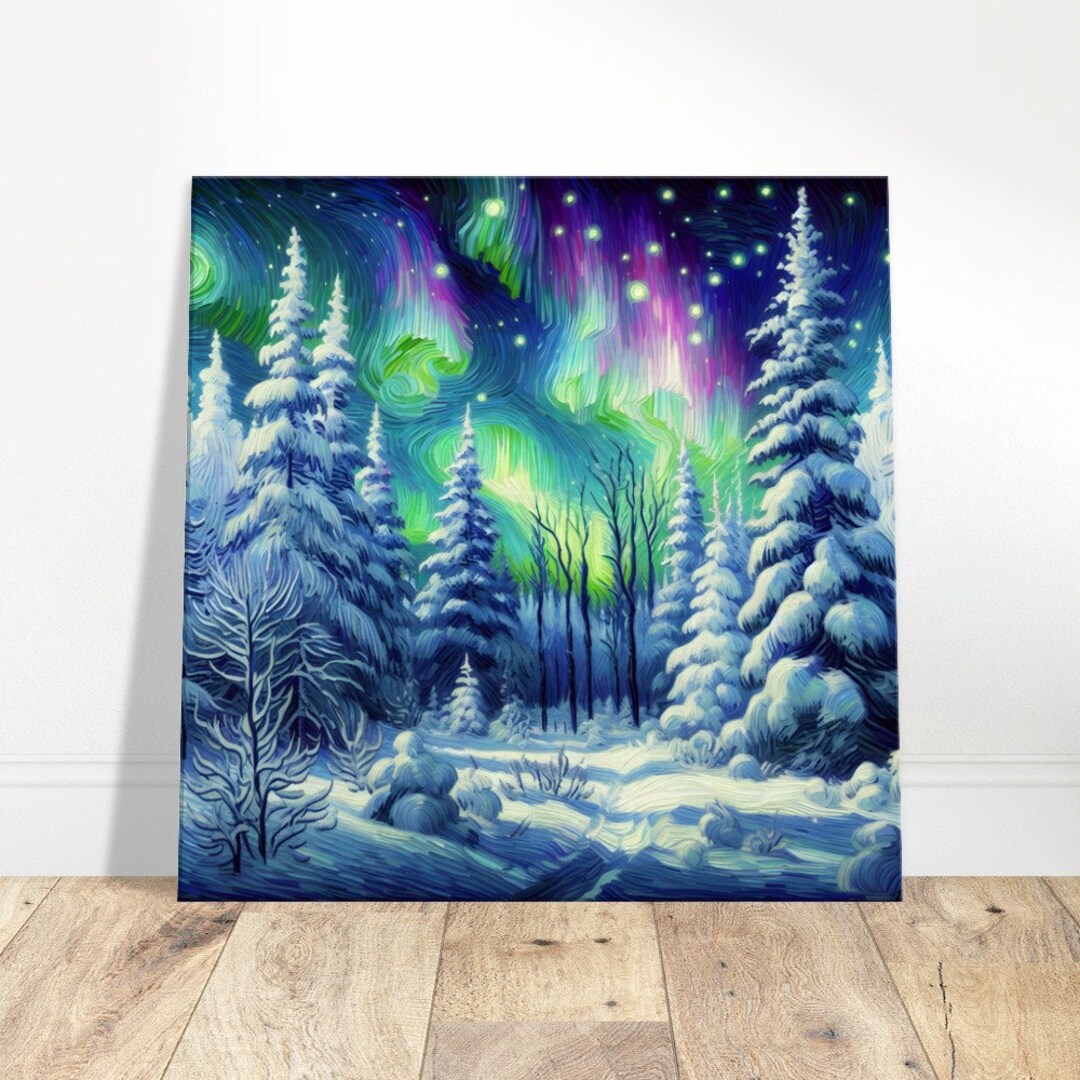 Arctic Glow Van Gogh Style Oil Painting Canvas Print Impressionism ...