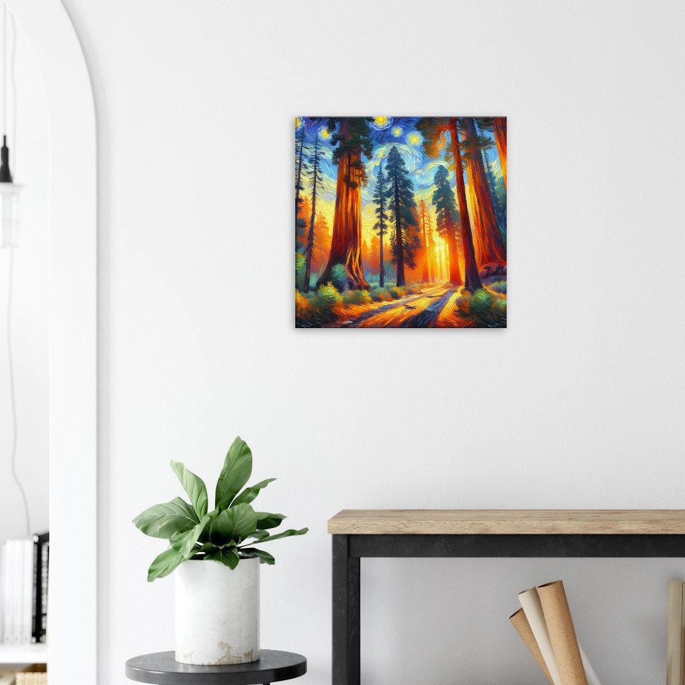 Giant Sequoia Majesty Oil Painting Canvas Print Impressionism Living ...