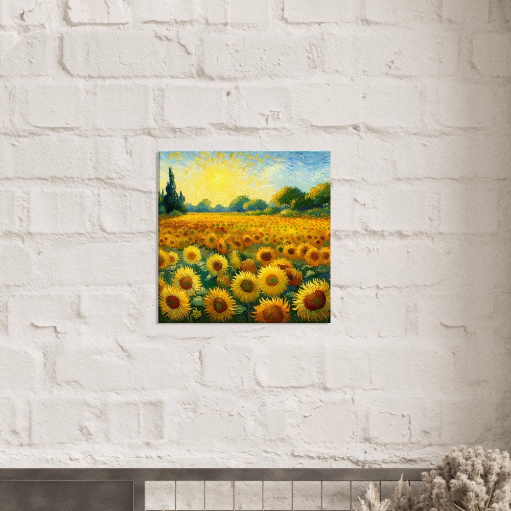 Solar Flares With Van Gogh Style Sunflowers Oil Painting Canvas Print ...