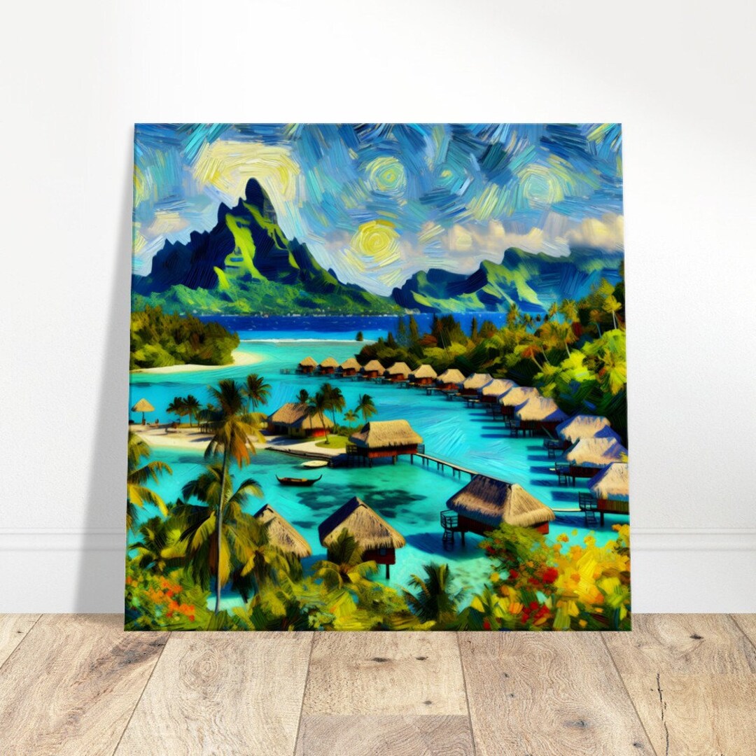 Bora Bora Bliss Oil Painting Canvas Print Impressionism Living Room ...