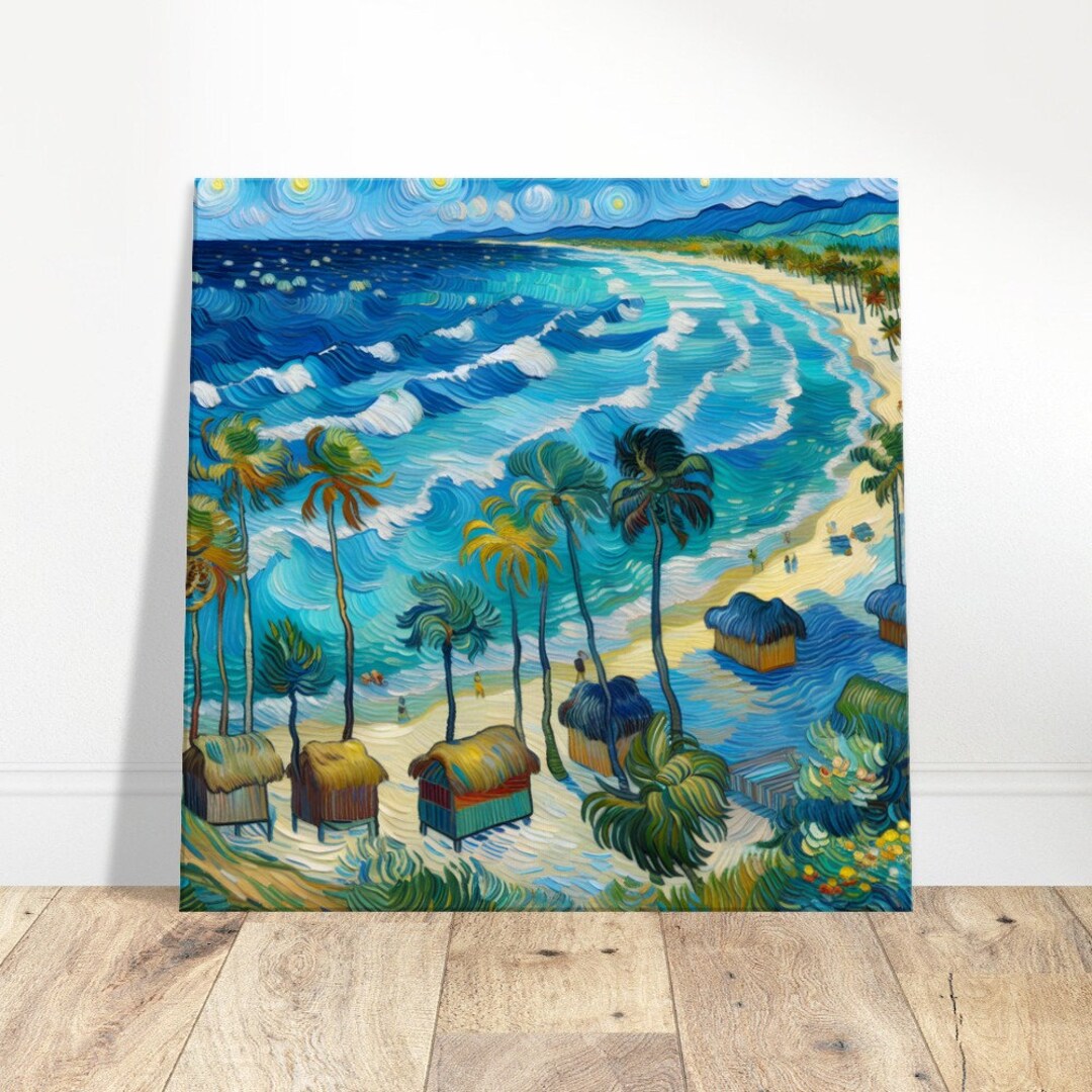 Van Gogh Inspired Azure Tropics Oil Painting Canvas Print Impressionism ...