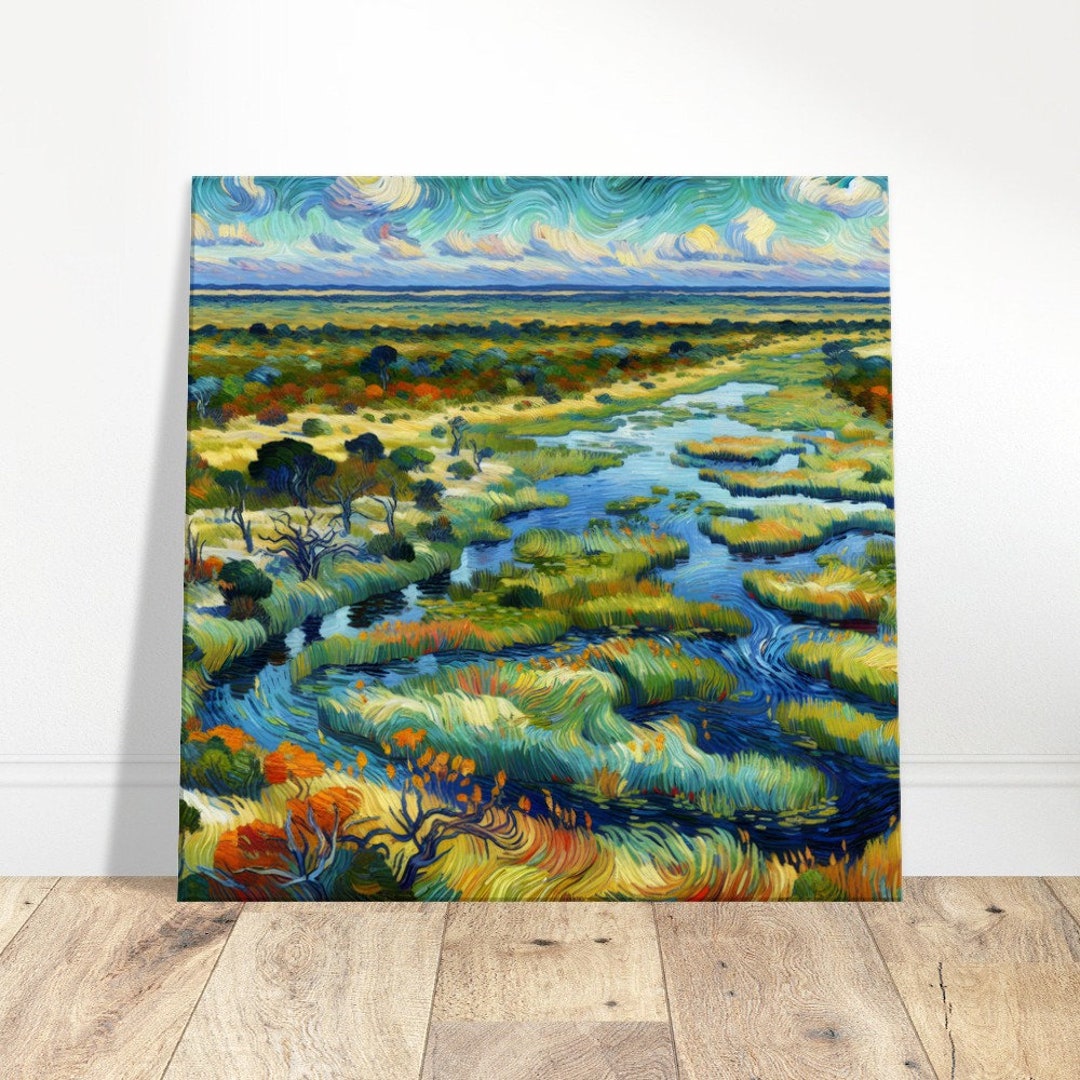 Okavango Delta Tranquility Oil Painting Canvas Print Impressionism ...